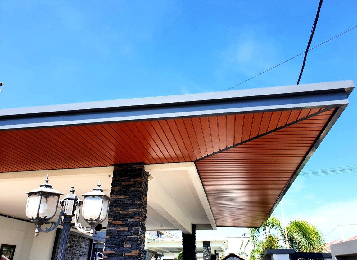 Awning ACP + Aluminium Strip Ceiling – Syaddad Expert Steel