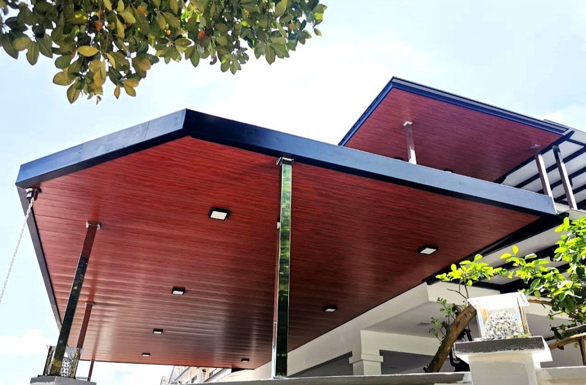 Awning ACP + Aluminium Strip Ceiling – Syaddad Expert Steel